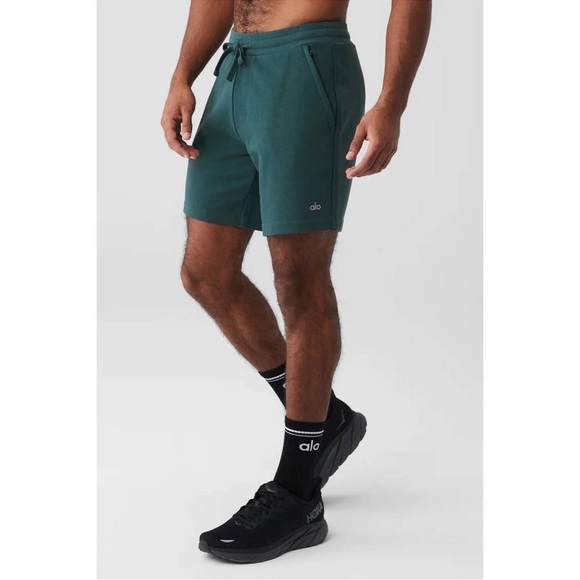 Shorts | Alo Yoga Chill Short In Midnight Green Cozy Gym Running ...